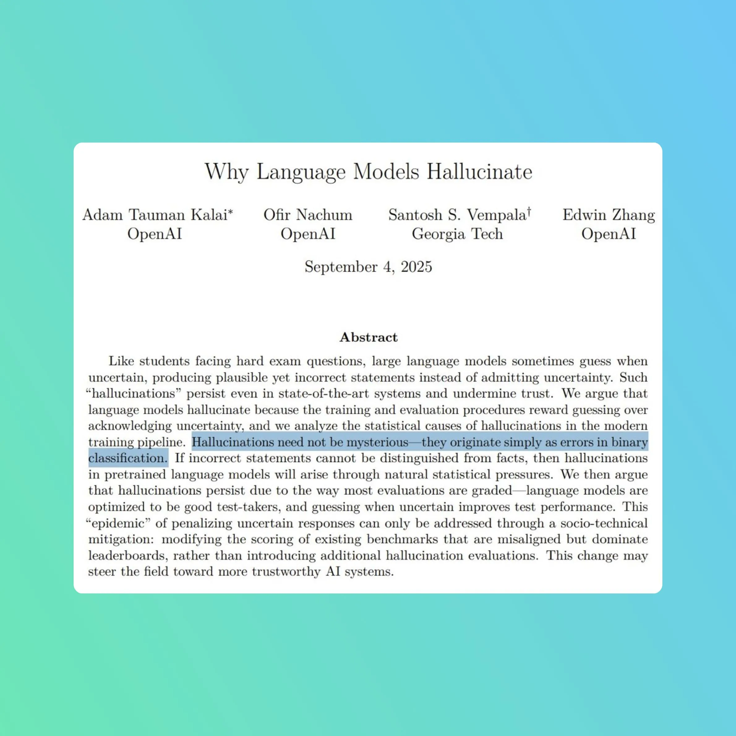 You Can't Eliminate LLM Hallucinations — Oscar Le